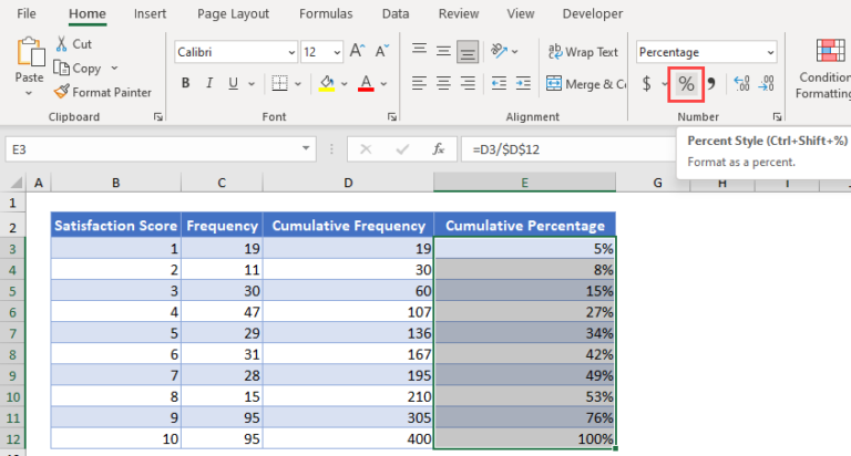 Calculate Cumulative Percentage – Excel and Google Sheets - Automate Excel