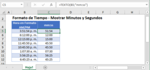 Formato de Tiempo - Mostrar Minutos y Segundos - Excel y Google Sheets ...