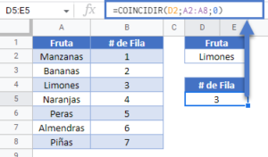 Función COINCIDIR en Excel, VBA y Google Sheets - Automate Excel