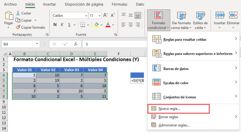 Formato Condicional - Múltiples Condiciones (Y) - Excel y Google Sheets - Automate Excel
