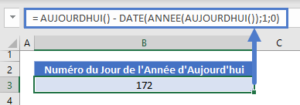Numéro du Jour de l'Année - Excel et Google Sheets - Automate Excel