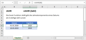 JAHR-Funktion - Beispiele in Excel, VBA und Google Sheets - Automate Excel