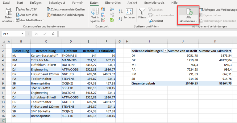 VBA - Pivot-Tabelle bzw. Alle Pivot-Tabellen aktualisieren - Automate Excel VBA - Pivot-Tabelle bzw. Alle Pivot-Tabellen aktualisieren - Automate Excel