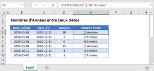 Nombre d'années entre les dates dans Excel et Google Sheets - Automate ...