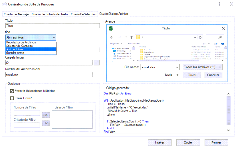 VBA Code Generator - FR - Automate Excel