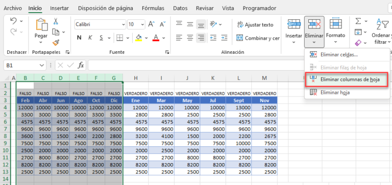 Cómo Eliminar Cada Dos Columnas en Excel y Google Sheets - Automate Excel