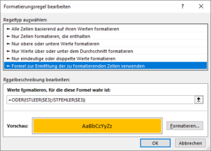 Bedingte Formatierung auf Basis einer Formel - Excel & G-Sheets ...