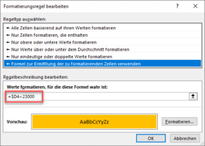 Bedingte Formatierung auf Basis einer Formel - Excel & G-Sheets ...