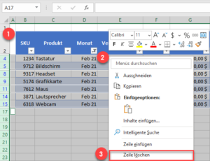 Gefilterte Zeilen in Excel und Google Sheets löschen - Automate Excel