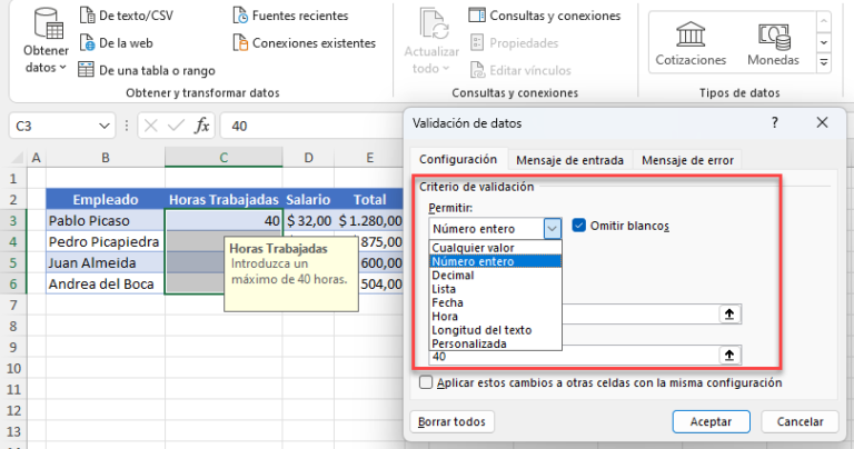Cómo Cambiar la Validación de Datos en Excel y Google Sheets - Automate Excel