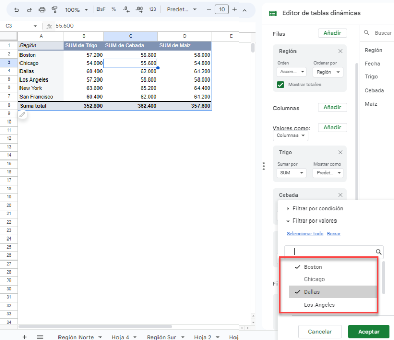 Cómo Filtrar Valores de Tablas Dinámicas en Excel y Google Sheets - Automate Excel