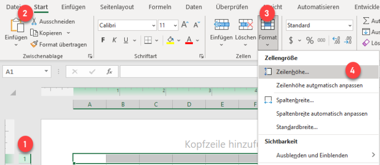 Zellengröße in Pixel oder Zoll ändern - Excel & Google Sheets ...