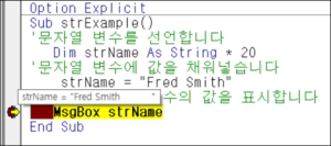 VBA 문자열 변수 유형 (Dim String) - Automate Excel