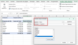Agregar un Campo Calculado en una Tabla Dinámica en Excel y Google ...