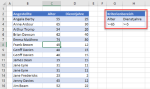 Erweiterter Excel-Filter - Filtern nach mehreren Kriterien & mehr ...