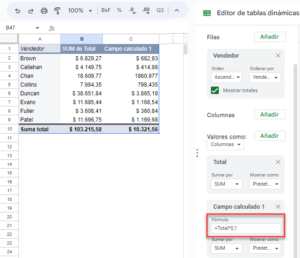 Agregar un Campo Calculado en una Tabla Dinámica en Excel y Google ...