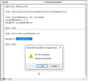 VBA - Variável Global - Automate Excel