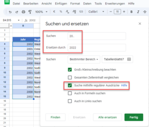 Suchen und Ersetzen mit Platzhaltern in Excel und Google Sheets - Automate Excel