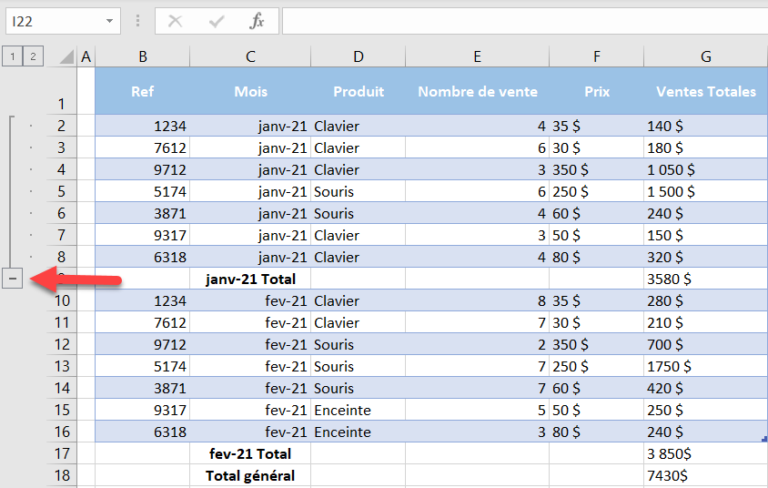 Développer / Réduire les Lignes ou les Colonnes Dans Excel et Google ...