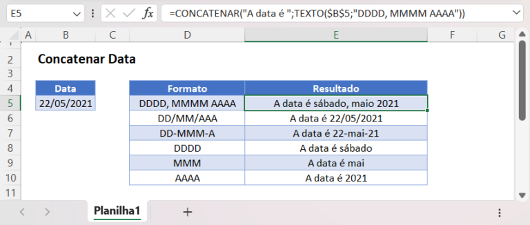 Concatenar Data no Excel e no Google Planilhas - Automate Excel