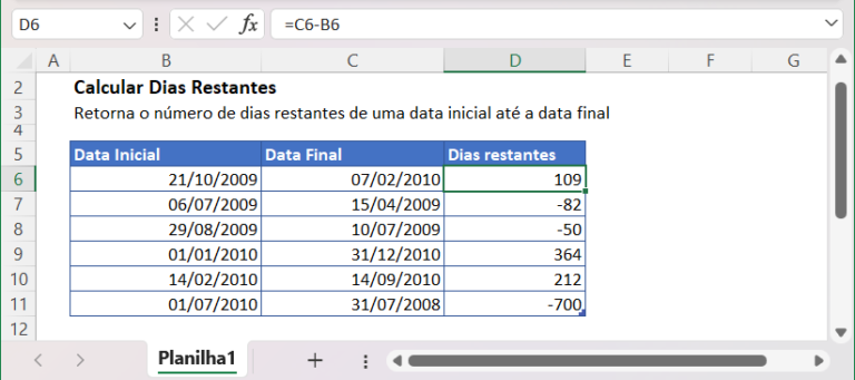 Contagem de Dias Restantes no Excel e no Google Planilhas - Automate Excel