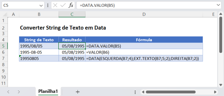 Converter String de Texto em Data - Excel e Google Planilhas - Automate ...
