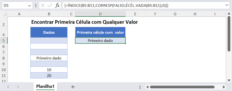 Encontrar Primeira Célula com Qualquer Valor - Excel e Google Planilhas - Automate Excel