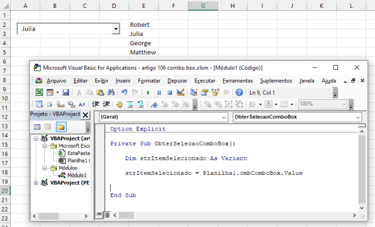 Vba Caixa De Combinação Automate Excel