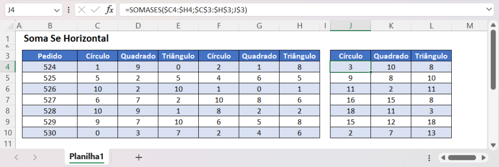 Soma Se Horizontal - Excel e Google Sheets - Automate Excel