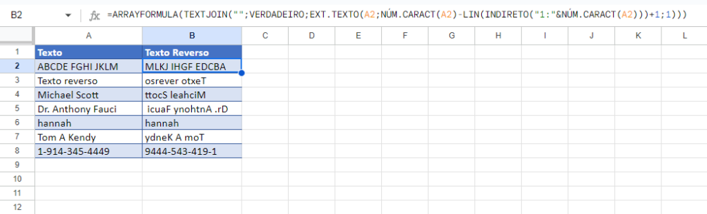 Texto Reverso no Excel e no Google Planilhas - Automate Excel