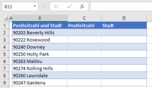 Zelle in zwei oder mehr Spalten in Excel und G-Sheets aufteilen ...