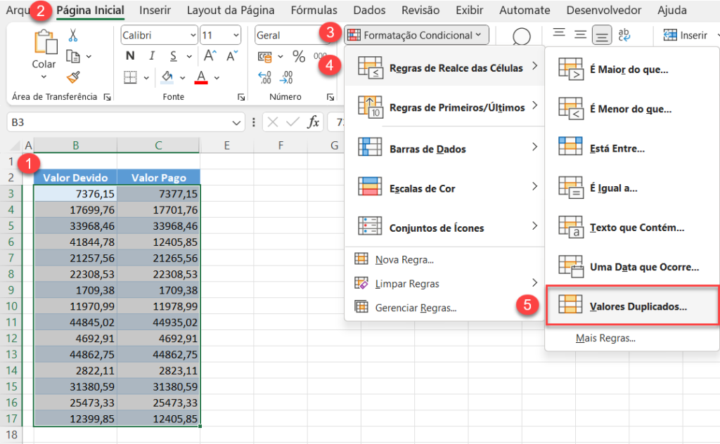 Comparar Duas Colunas por Correspondências no Excel e no Google Planilhas - Automate Excel