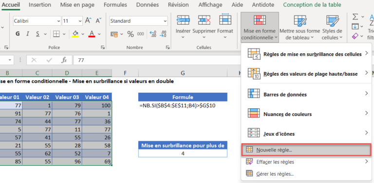 Mettre en Surbrillance les Valeurs en Double - Excel et Google Sheets - Automate Excel