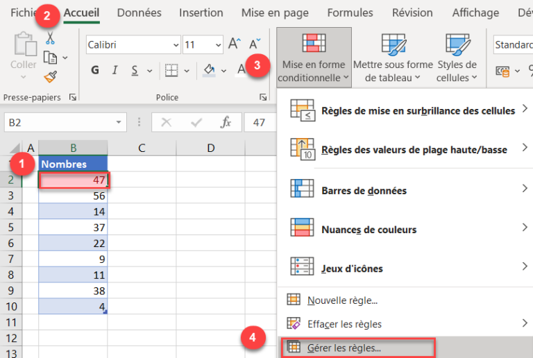 Appliquer la Mise en Forme Conditionnelle à Plusieurs Lignes dans Excel et Google Sheets ...