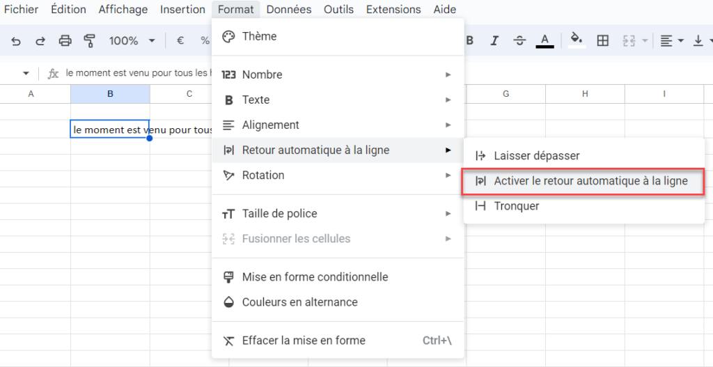 Ajuster la Taille des Cellules pour y Insérer du Texte dans Excel et Google Sheets - Automate Excel