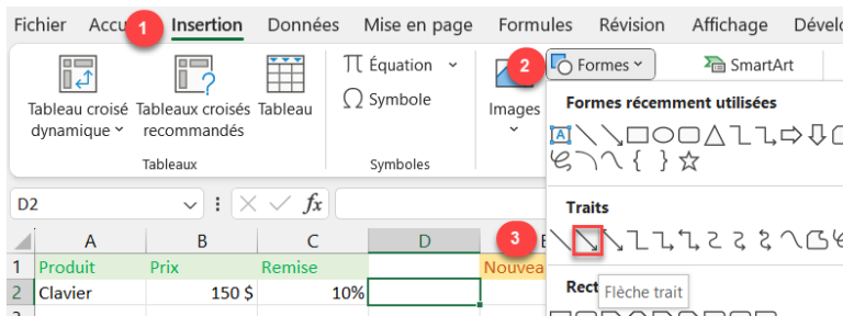 Comment Insérer une Flèche Dans Excel et Google Sheets - Automate Excel