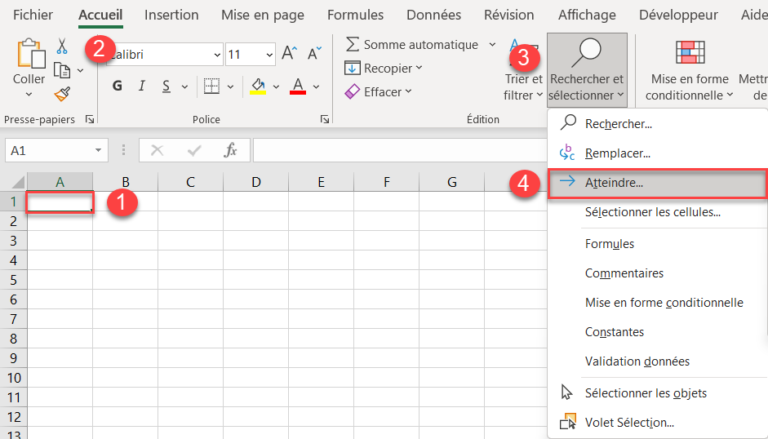Excel – Raccourcis pour Atteindre une Cellule, une Ligne ou une Colonne - Automate Excel