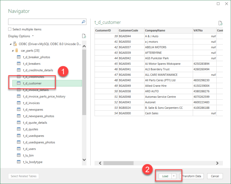 Connect Excel to Mysql Database